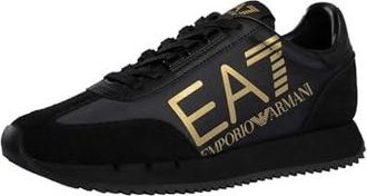 Emporio Armani Homme Baskets À Grand Logo, Black/Gold, 43 EU