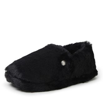 Dearfoams Damen Ellie Fluffy Snuggle Hausschuh, Schwarz, Large