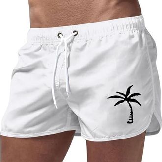 Generic Short de bain hawa&iuml;en &agrave; s&eacute;chage rapide avec poches pour homme, blanc, 3XL