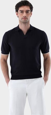 van Laack V-Polo gestrickt mit feiner Struktur