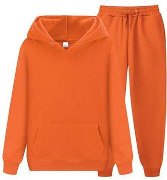 Generic Survêtement pour femme, ensemble complet avec pull à capuche surdimensionné et jogging, ensemble deux pièces, sweatshirts baggy, pantalons à jambe dro