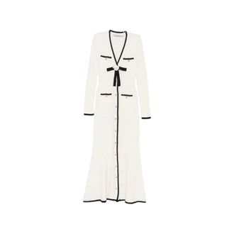 Self Portrait Femme, Robes, Blanc, Taille: 40 FR Pointelle Bow Cardigan
