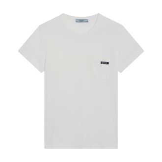 Prada Cotton Jersey T-shirt - - Tops - Damen - Wei&szlig; - M