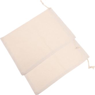 BESPORTBLE 2 St&uuml;ck Gro&szlig;er Leinensack mit Kordelzug f&uuml;r K&uuml;che Atmungsaktiver Canvas Aufbewahrungsbeutel f&uuml;r Kartoffeln und Zwiebeln Wiederverwendbar Nat&uuml;rlicher G