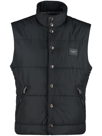 Dolce & Gabbana gilet matelass&eacute; &agrave; patch logo - Noir