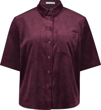 Betty & Co Damen Hemdbluse mit aufgesetzten Taschen 46, Dark Aubergine