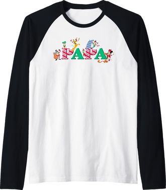Disney Papa Candy Cane Holiday Christmas Family Trip Gift Raglan