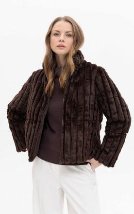 Passioni Fellimitatjacke in Stepp-Optik