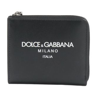 Dolce & Gabbana Homme, Accessoires, Noir, Taille: ONE Size Portefeuille zipp&eacute; &agrave; imprim&eacute; logo