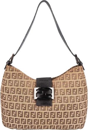 Fendi Crossbody Bags - Fendi FF Monogram Baguette Buckle Shoulder Bag - Gr. unisize - in Braun - f&uuml;r Damen