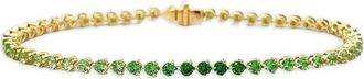 Lisa Nik 18kt Gelbgoldarmband mit Tsavorit und Granat - Grün