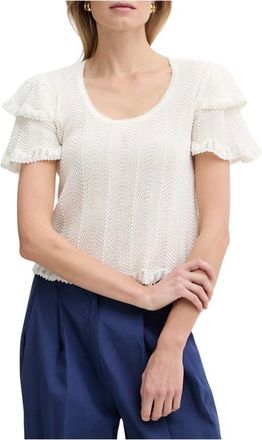 Twinset Femme, Pulls, Beige, Taille: 38 FR Pull Minimaliste en Coton