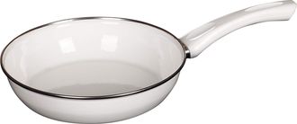 Riess 0042-033, Ceramicglas Pfanne White 24, CLASSIC- EMAILLEPFANNE, Durchmesser 24 cm, Höhe 5.6 cm, Inhalt 1.8 Liter, Emaille, weiß, Induktion