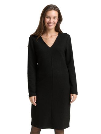 Tom Tailor Damen 1048794 Kleid mit Glitzer-Effekt, 14482-Deep Black, 42