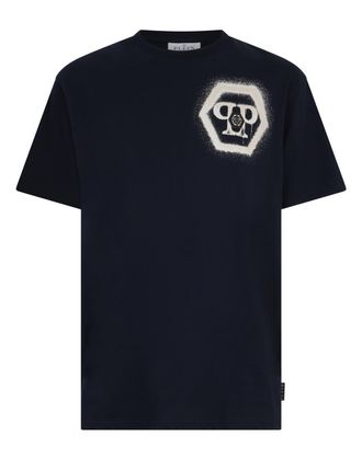 Philipp Plein Round Neck T-Shirt Spray Hexagon