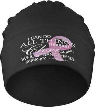 Generic Femme Homme Bonnet &Agrave; Revers Cadeaux Chr&eacute;tiens pour La Sensibilisation Au Cancer du Sein - Cadeaux Religieux Bonnets Tricot&eacute; Chaud Bonnets De Ski Class