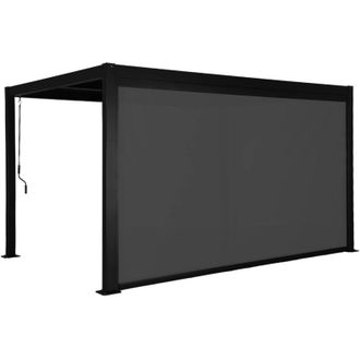 Sweeek Pergola bioclimatique aluminium et acier 3x4m lames orientables + store 4m PALACE noir
