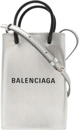 Balenciaga Sac bandouli&egrave;re en cuir Pre-owned - Femme - Pre-owned - Gris - Taille: ONE Size