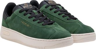 Replay Herren Cupsole Sneaker aus Leder, Grün (Green 027), 43