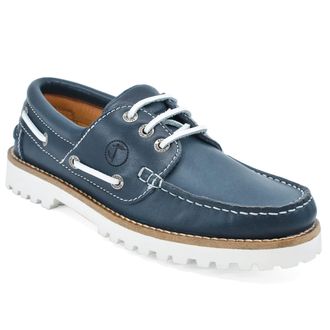 Seajure Damen Bootsschuhe Sibang Leder Marineblau und Wei&szlig; (Numeric_39)