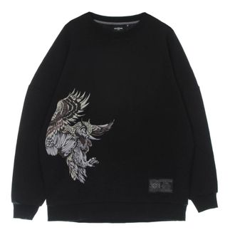 Dolly Noire Goldene Eule Leichter Crewneck Sweatshirt - - Sweatshirts & Hoodies - Herren - Schwarzk - L