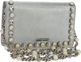Miu Miu Sac port&eacute; &eacute;paule Pre-owned - Femme - Pre-owned - Gris - Taille: ONE Size