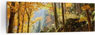 Arttor Panorama Bilder auf Leinwand 160x50cm Leinwandbild Herbst berg wald natur Groß XXL Wanddeko Bild Schlafzimmer Küche Wandbilder Dekoration Wohnzimmer W