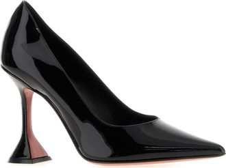 Amina Muaddi Patent Leather Heel Pump - Black