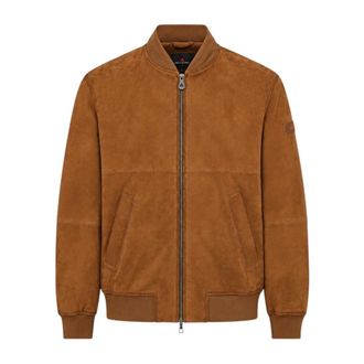 Peuterey Bomber Jodie en daim SH - Homme - Vestes - Brun - Taille: L