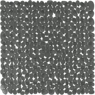 Spirella Duschmatte Anti Rutsch Matte Riverstone antibakteriell rutschfest 55x55 cm - mit Sanitized Hygienefunktion - Grau