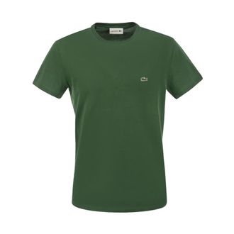 Lacoste Homme, Tops, Vert, Taille: 2XL T-shirt &agrave; manches courtes avec logo brod&eacute;