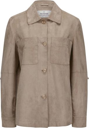 Milestone Femme, Vestes, Beige, Taille: 40 FR MSVicki Leather Shirt