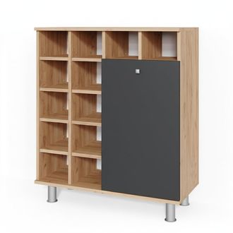 Vicco Badschrank Anthrazit Fynn 78x92x34 cm - W&auml;scheschrank f&uuml;r die Schmutzw&auml;sche, Zus&auml;tzlicher Stauraum f&uuml;r Handt&uuml;cher, Pflegeprodukte & Deko