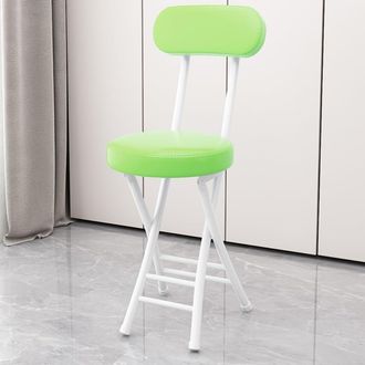 Generic Tragbarer, klappbarer Lederhocker mit R&uuml;cken- und Fu&szlig;st&uuml;tze - gepolsterter Barstuhl -, leicht, ideal f&uuml;r Outdoor-Aktivit&auml;ten, Camping und Zuhause