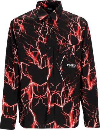 Phobia Archive Homme, Chemises, Multicolore, Taille: M All Over Lightning Shirt