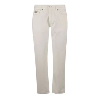 Versace Homme, Jeans, Blanc, Taille: W32 Pantalon Denim Blanc Non-Extensible