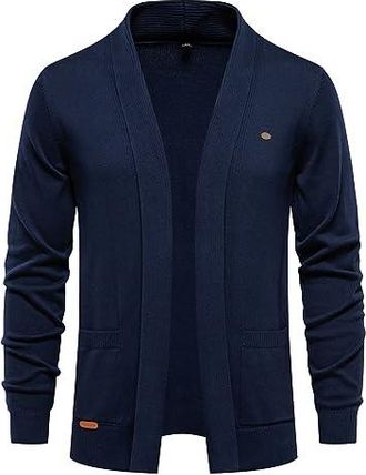 Generic Cardigan Homme - Cardigan pour Homme en Coton Tricot&eacute; Moderne et Confortable pour Tenue D&eacute;contract&eacute;e &Eacute;l&eacute;gante