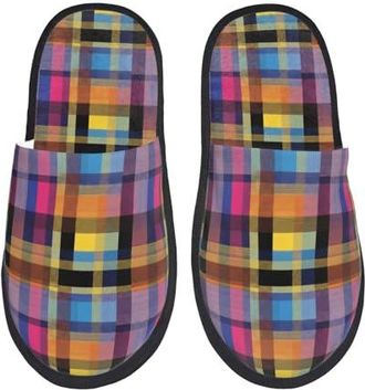 Generic Unisex Pantoufles Carreaux g&eacute;om&eacute;triques Chausson Maison L&eacute;g&egrave;re Chaussons dint&eacute;rieur pour Maison Adulte Femme M