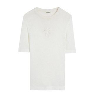 Jil Sander Floral Crochet T-Shirt - - Tops - Damen - Wei&szlig; - S
