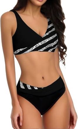 Generic Bikini pour femme - &Eacute;l&eacute;gant et sexy - Deux pi&egrave;ces - Triangle - Col en V - Maillot de bain push-up - Bikini ventre plat - Haut de bikini - Soutien de l