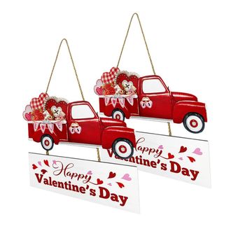 BESPORTBLE 2 St&uuml;ck Valentinstag Holz Wandschild mit Aufh&auml;ngevorrichtung Wetterfestes T&uuml;r und Gartendekor f&uuml;r Innen und Au&szlig;en Romantische Valentinstagsdeko f&uuml;r Zu