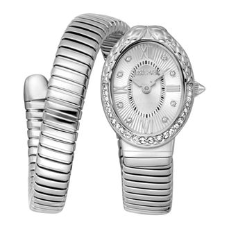 Just Cavalli Femme, Accessoires, Gris, Taille: ONE Size Montre ovale Signature Snake