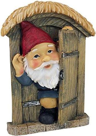 Design Toscano Die Knothole-Zwerge, Willkommen-Baumschild: Türzwerg