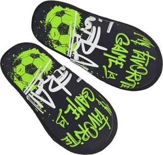 Generic Chaussures De Maison Jeu De Football Mignon Sports Outdoor Shoes Duveteux Chaussures Chambre &Agrave; Coucher Fuzzy Pantoufles Pour F&ecirc;te Spa M
