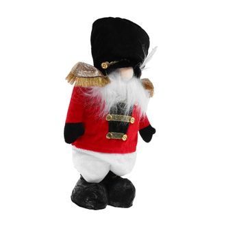 Aboofan Walnusssoldatenfigur Gesichtslose Puppendekoration Nussknacker -Soldat Weihnachtspuppenverzierung Weihnachtliche Tischdekoration Red