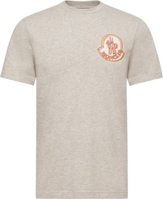 Moncler Moncler Logo Cotton T-shirt, Men, Gray, Size: 3xl