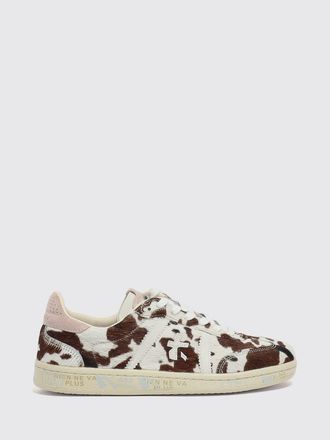 Premiata Baskets Bonnie en poulain et cuir &agrave; imprim&eacute; animalier
