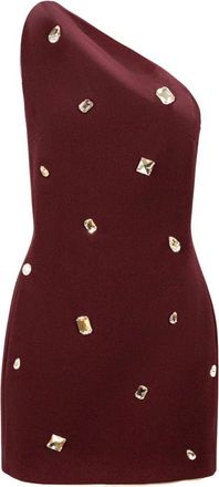 DAVID KOMA David Koma, Femme, Robes, Rouge, Taille: 36 FR Crystal Embroidered One Shoulder Mini Dress