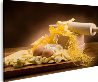 Islandburner Bild auf Leinwand Traditionelle Italienische Hausgemachte Pasta Mit Zutaten Für Küche Imbiss Bilder Wandbilder Poster