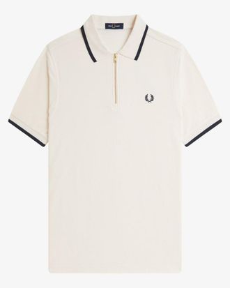 Fred Perry Poloshirt aus Baumwoll-Krepp mit Logo-Aufn&auml;her in